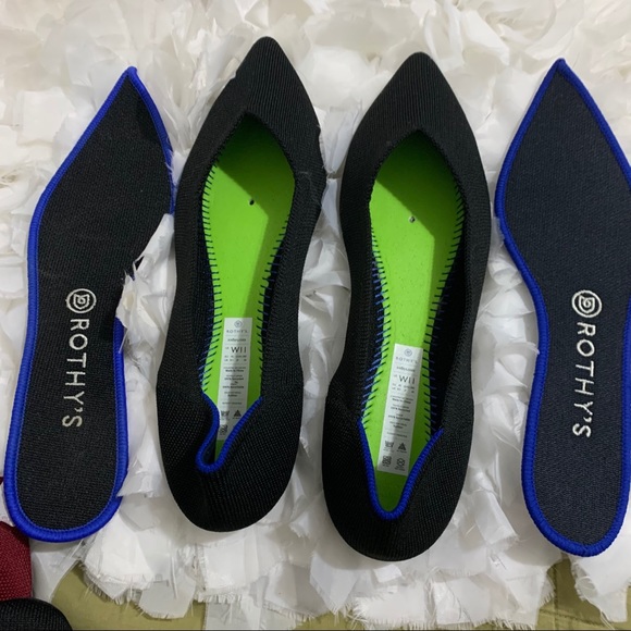 Rothy's | Shoes | Rothys Solid Black Womans Pointed Flat Shoes | Poshmark